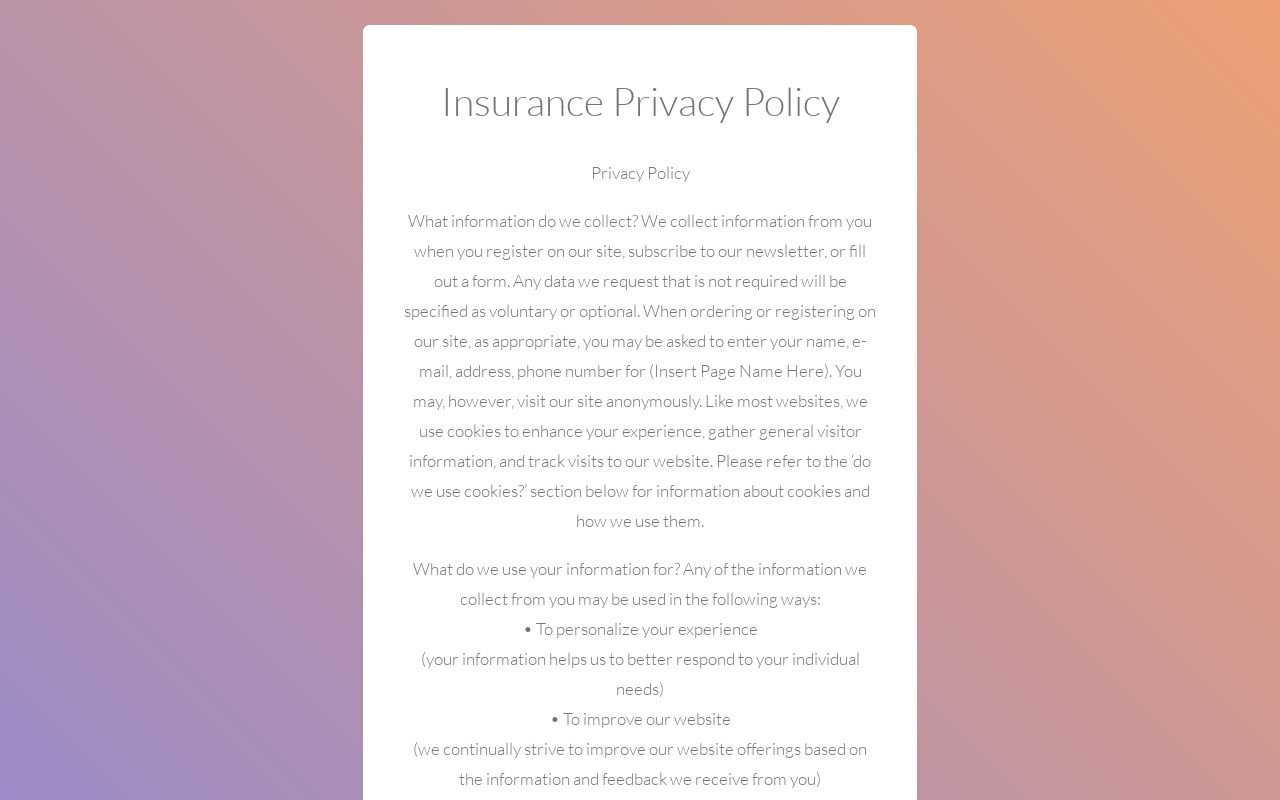 Insurance Advisors Unlimited Privacy Policy